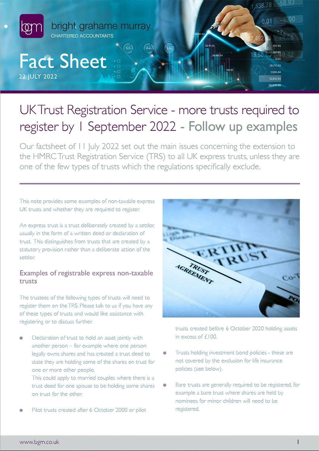 UK Trust Registration Service - more trusts required to register by 1 ...